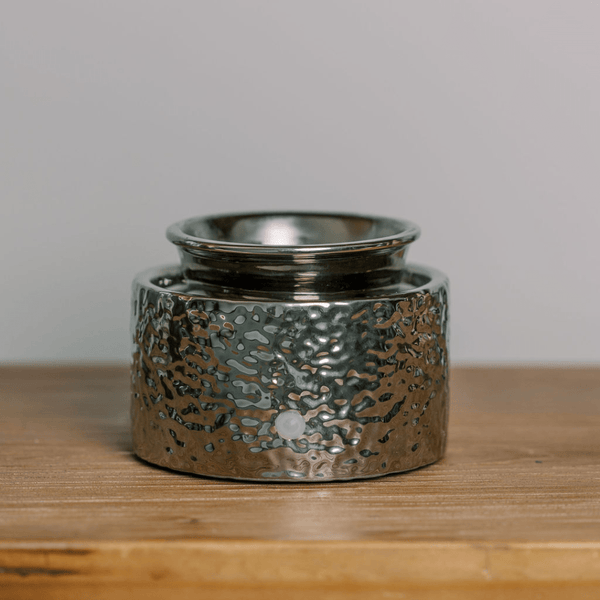 Silver Hammered Metal Tart Warmer, Including Safety Timer | Candleberry ...
